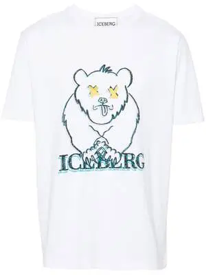 Iceberg Graphic-print Cotton T-shirt - White