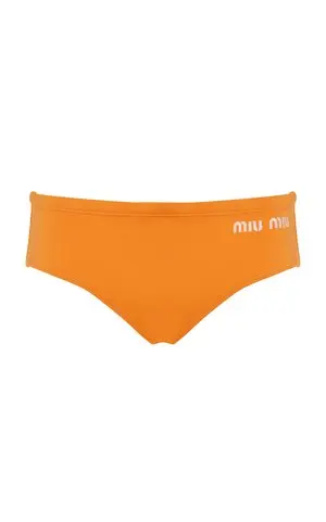 Miu Miu Logo-knit Nylon Panties - Orange