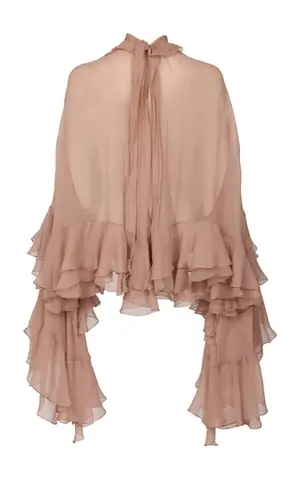 CHLOÃ© Ruffled Organic Silk Blouse