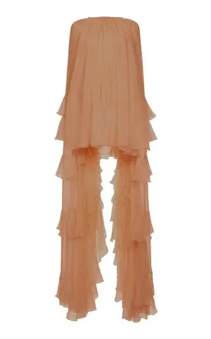 Chloé Ruffled Organic Silk Mousseline Mini Dress