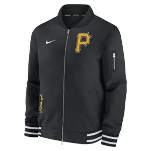 Nike Pittsburgh Pirates Authentic Collection Mlb Full-zip Bomber Jacket