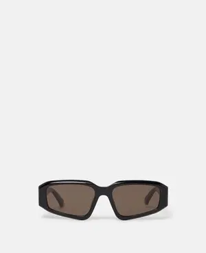 Stella McCartney Abstract Rectangle Sunglasses - Glossy Black