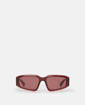 Stella McCartney Abstract Rectangle Sunglasses - Glossy Dark Wine And Gold