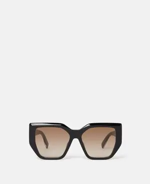 Stella McCartney Chunky Square Cat-eye Sunglasses - Black
