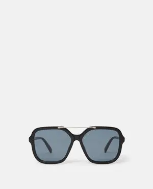 Stella McCartney Oversized Square Sunglasses - Glossy Black