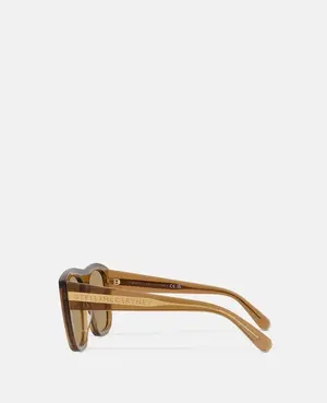 Stella McCartney Stella McCartney Straight-Edge Square Sunglasses Glossy Nude