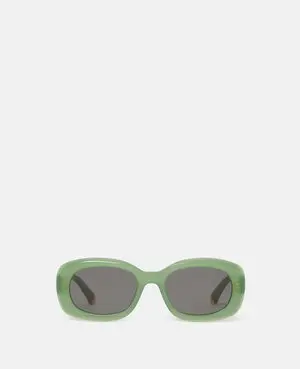 Stella McCartney Chunky Oval Sunglasses Translucent Green