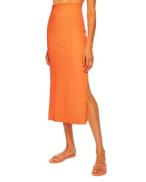 Susana Monaco Side Slit Skirt - Nectarine