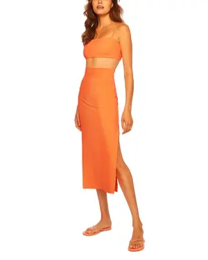 Susana Monaco Side Slit Skirt - Nectarine