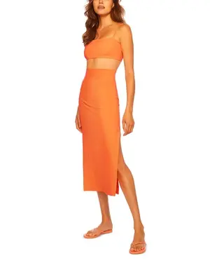 Susana Monaco Side Slit Skirt - Nectarine