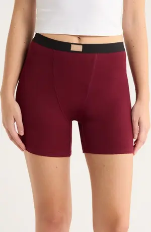 Lunya Rib Modal Boyshorts Calliope Wine/immersed Black