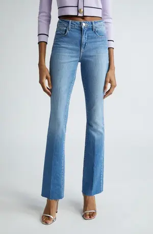 L'Agence Ruth Raw Hem Straight Leg Jeans Seneca