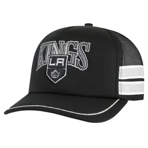 '47 Los Angeles Kings Sideband Stripes Trucker Snapback Hat - Black
