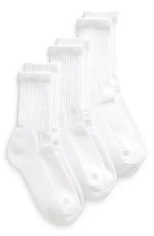 Zella 3-pack Crew Socks - White