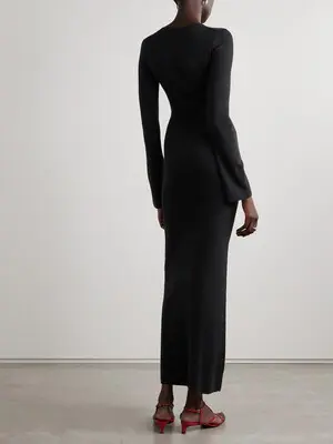 NILI LOTAN Ezequiel Ribbed Wool Maxi Dress