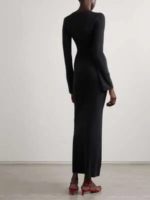 NILI LOTAN Ezequiel Ribbed Wool Maxi Dress