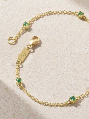 JENNIFER MEYER 18-karat Emerald Bracelet