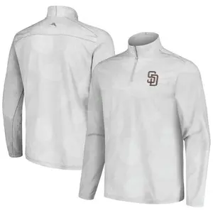 Tommy Bahama San Diego Padres Delray Frond Islandzone Half-zip Jacket - Gray
