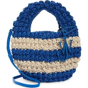 JW Anderson JW Anderson Popcorn Crocheted Basket Bag Blue/off White