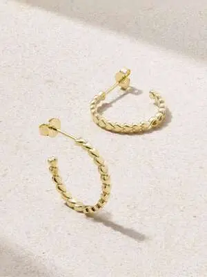 JENNIFER MEYER Small Heart 18-karat Hoop Earrings