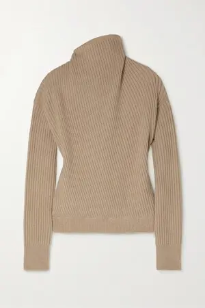 Loro Piana Ribbed Cashmere Turtleneck Sweater