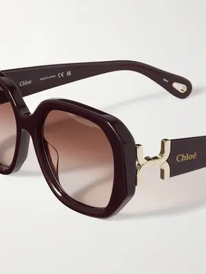 Chloé Oversized Square-frame Acetate And Gold-tone Sunglasses