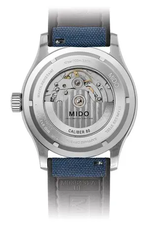 MIDO Multifort Automatic Fabric & Rubber Strap Watch - Blue Gradient