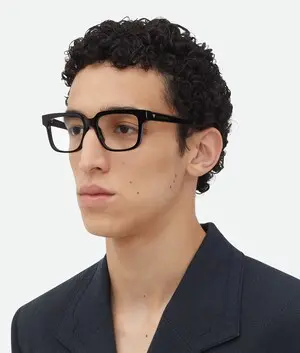 Bottega Veneta Soft Recycled Acetate Square Eyeglasses