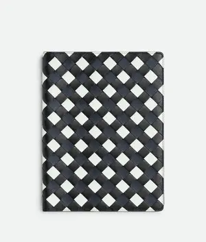 Bottega Veneta Large Intrecciato Notebook Cover Black/space/glacier