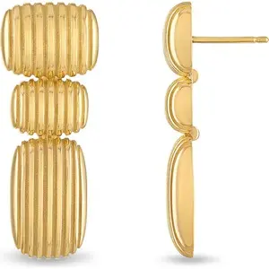 PAMELA ZAMORE Isla Oblong Cushion Drop Earrings - Gold