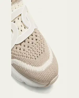 TOD'S Stretch Woven Cotton Runner Sneakers