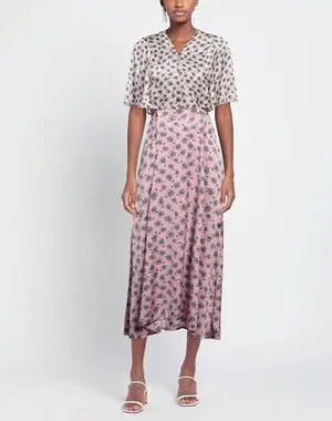 Maje Hawaiian-print Flared Maxi Dress - Pink