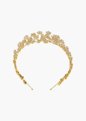 JENNIFER BEHR Meadow Tiara - Crystal Antique Gold