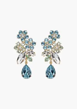 JENNIFER BEHR Bouquet Crystal Earrings - Bluebell