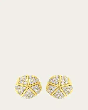 ALMASIKA 18k Yellow Terra Nova Grande Pave Diamond Stud Earrings