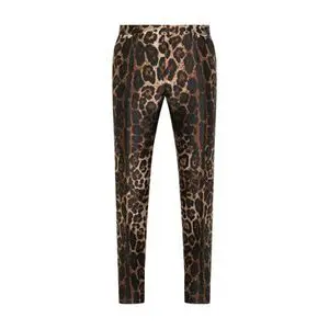 Dolce & Gabbana Jacquard Pants With Leopard Design - Multicolor