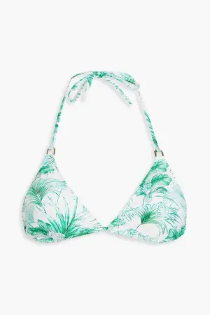 Melissa Odabash Melissa Odabash Key West Printed Triangle Bikini Top - Green