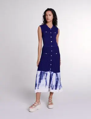 Maje Tie-dye Knit Maxi Dress