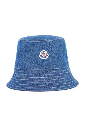 Moncler Denim Bucket Hat - Blue