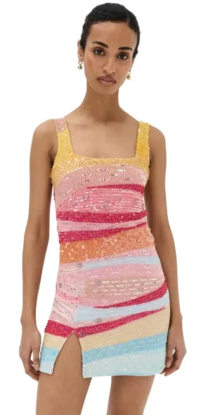 Staud Le Sable Embellished Mini Dress