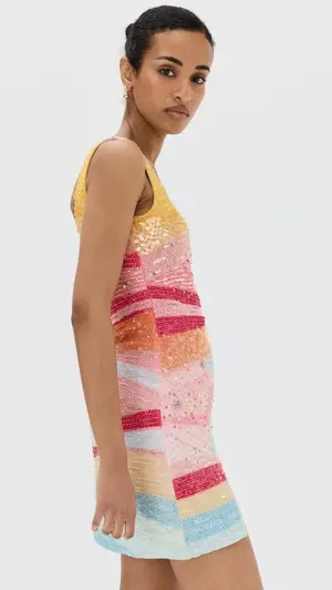 Staud Le Sable Embellished Mini Dress