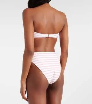 SAME Rose Floral-appliqué Bandeau Bikini Top