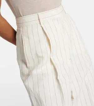 Max Mara Giuliva Pinstripe Wide-leg Pants