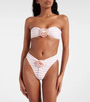 SAME Rose Floral-appliqué Bikini Bottom - Pink