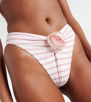 SAME Rose Floral-appliqué Bikini Bottom - Pink