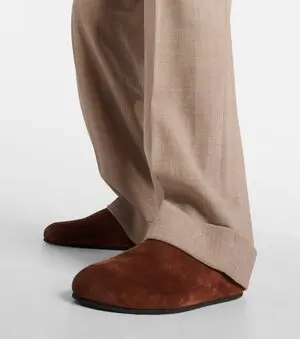 THE ROW Hugo Suede Mules - Brown