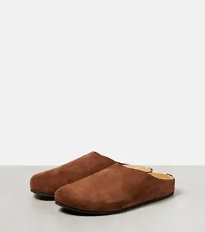 THE ROW Hugo Suede Mules - Brown