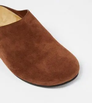 THE ROW Hugo Suede Mules - Brown