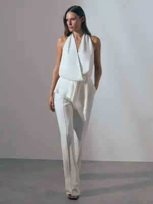 ATELIER April Draped Bridal Jumpsuit