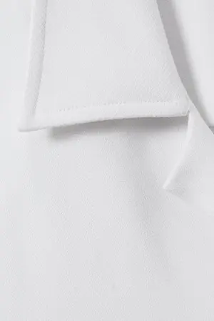 REISS Nitus Herringbone Cuban Collar Shirt